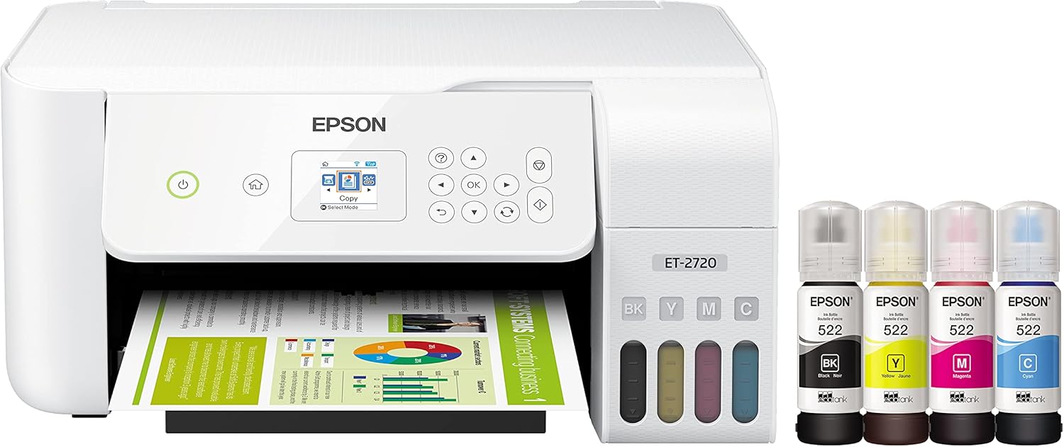 Epson EcoTank ET-2720 Wireless Color All-in-One Supertank Printer with ...