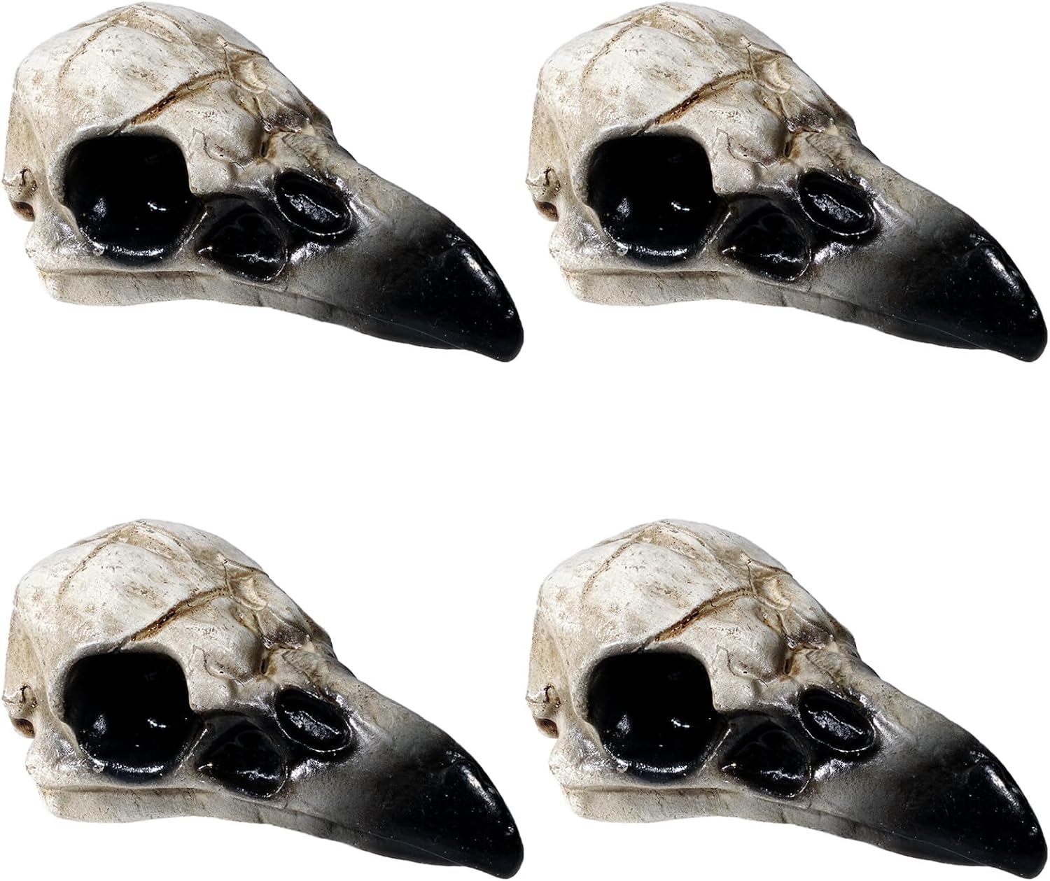 Bbiamsleep 4 Pcs Halloween Raven Skull Figurine Gothic Raven Animal ...